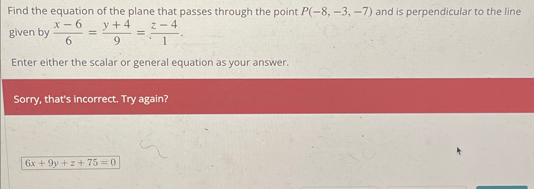 Solved Find the equation of the plane that passes through | Chegg.com