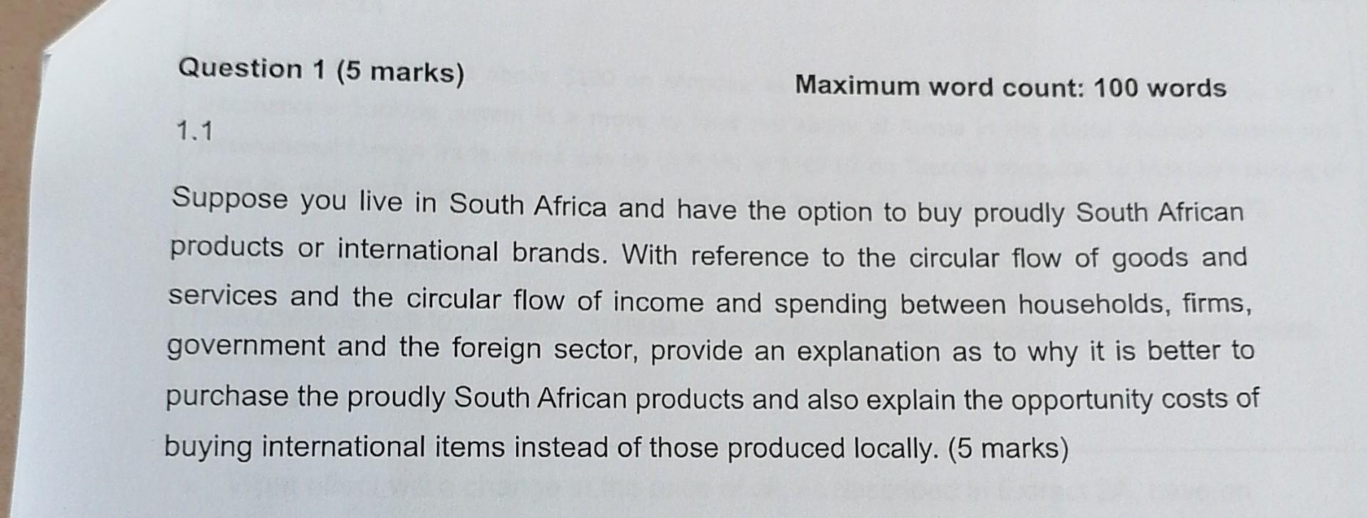 Solved Question 1 (5 marks) Maximum word count: 100 words | Chegg.com