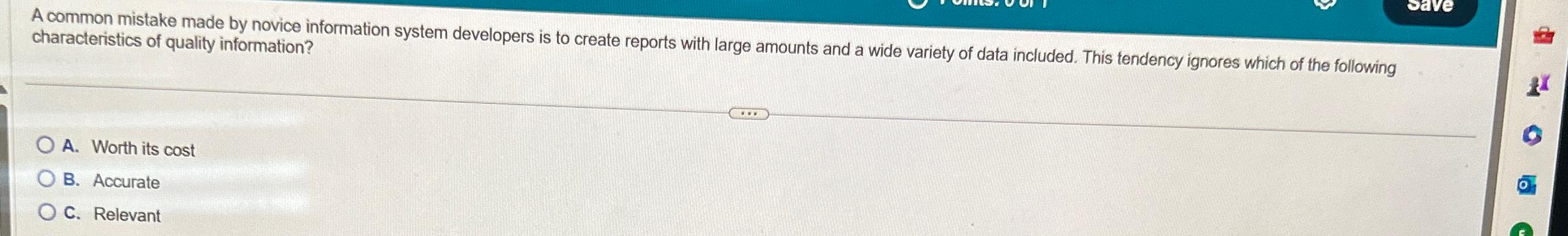 Solved A common mistake made by novice information system | Chegg.com