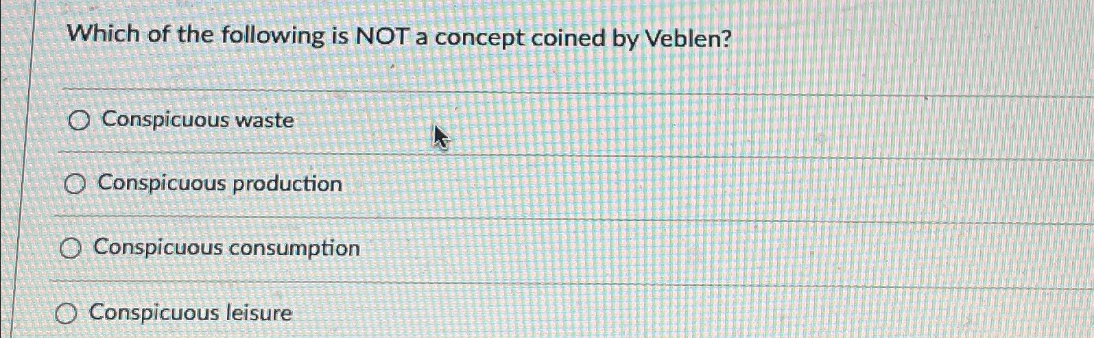Solved Which of the following is NOT a concept coined by | Chegg.com