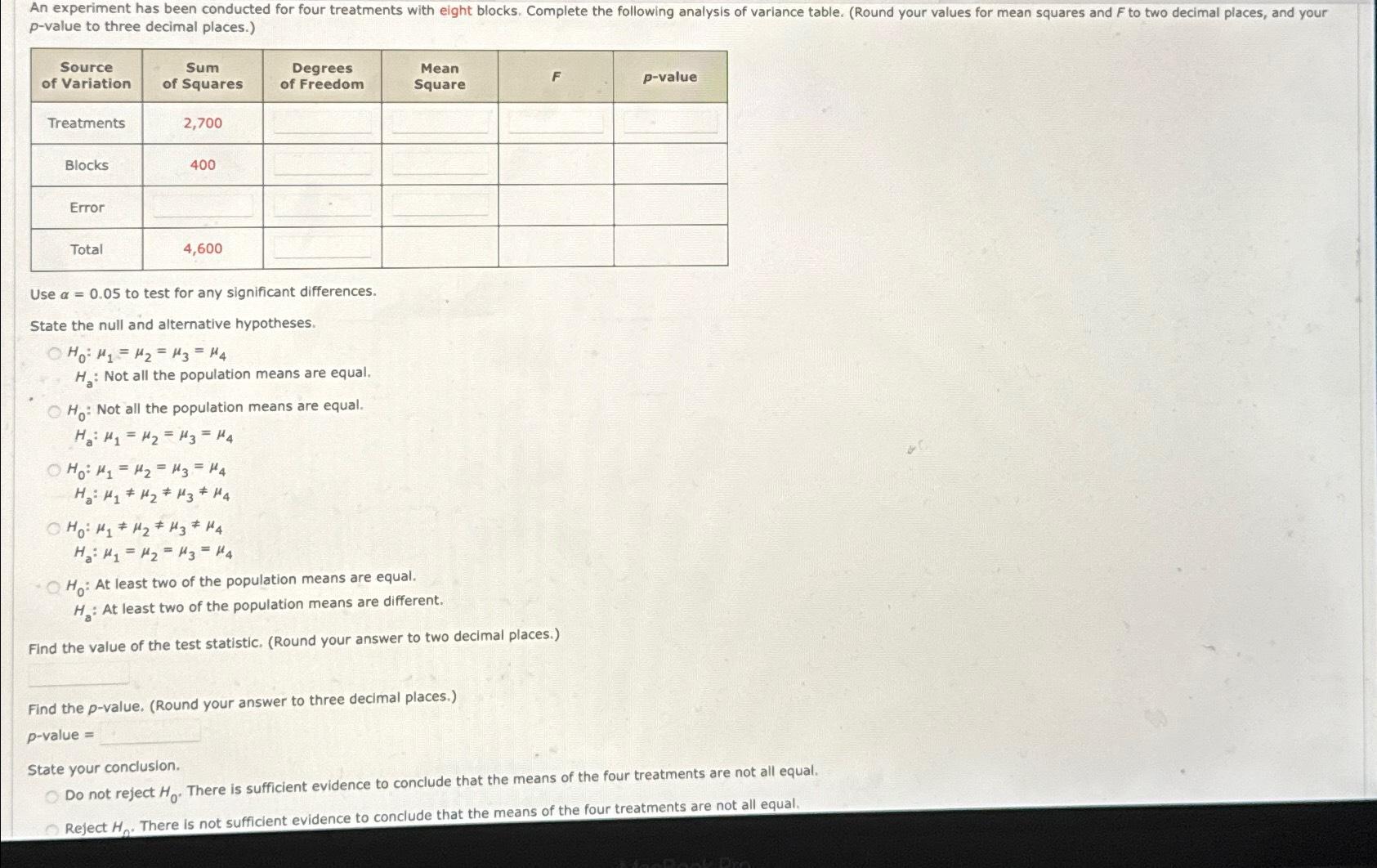 Solved p-value to three decimal | Chegg.com