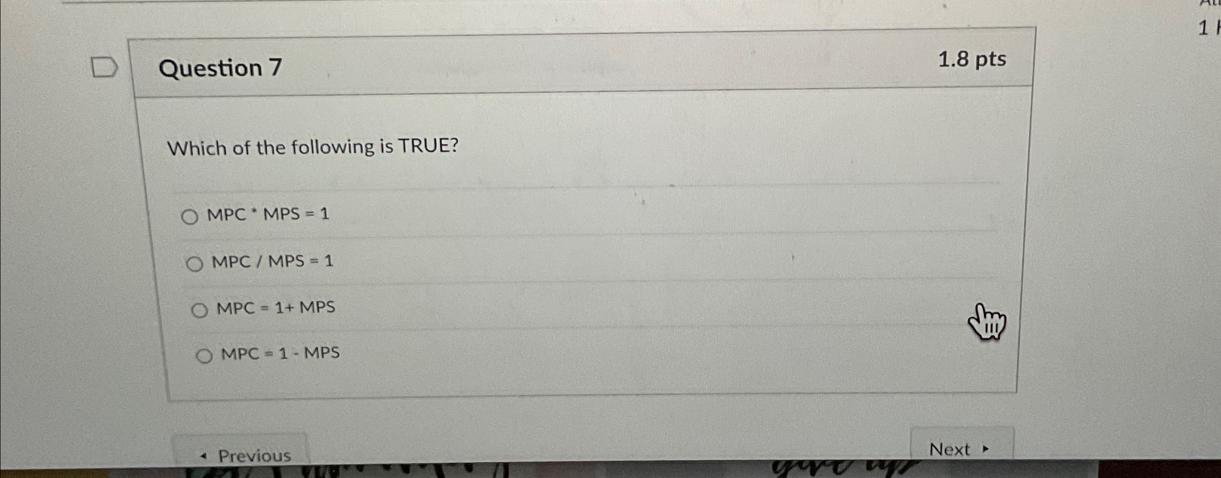 Solved Question 71.8ptsWhich of the following is | Chegg.com
