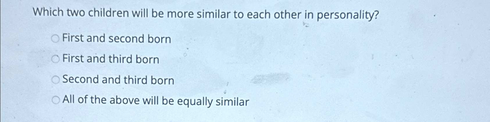 Solved Which two children will be more similar to each other | Chegg.com