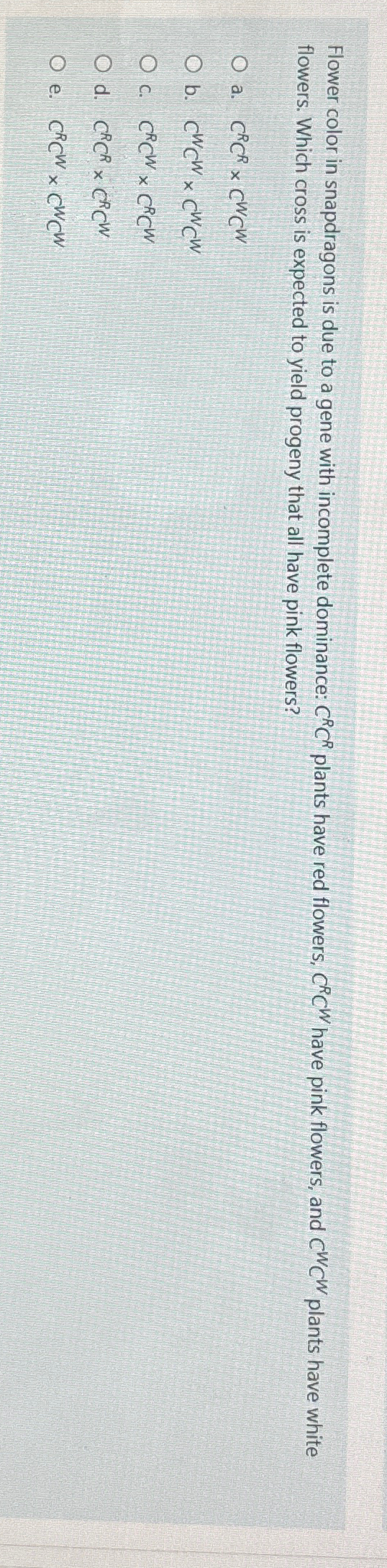 Solved Flower color in snapdragons is due to a gene with | Chegg.com