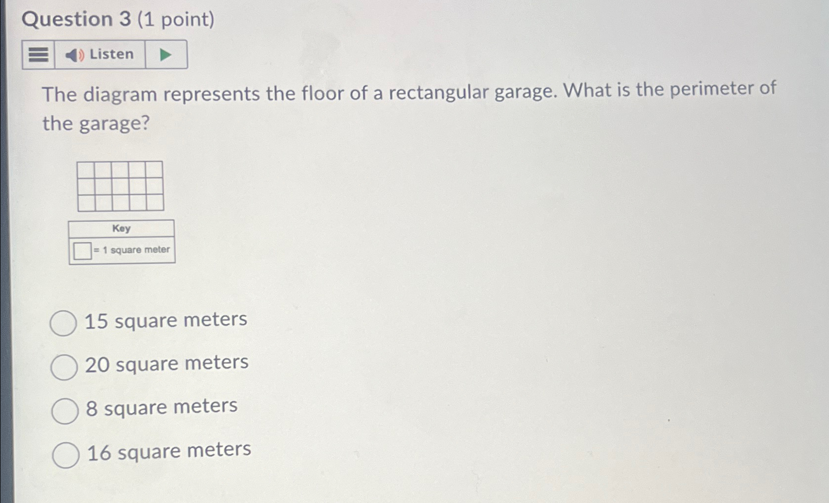 Solved Question 3 (1 ﻿point)The diagram represents the floor | Chegg.com