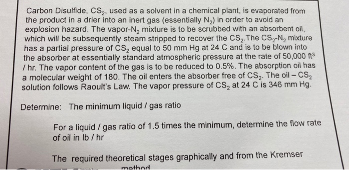 Solved Carbon Disulfide, CS2, used as a solvent in a | Chegg.com