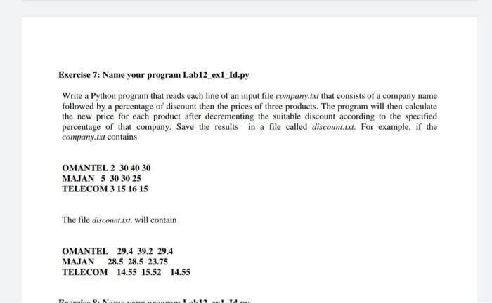 Solved Exercise 7: Name your program Lab12_exl_id.py Write a | Chegg.com