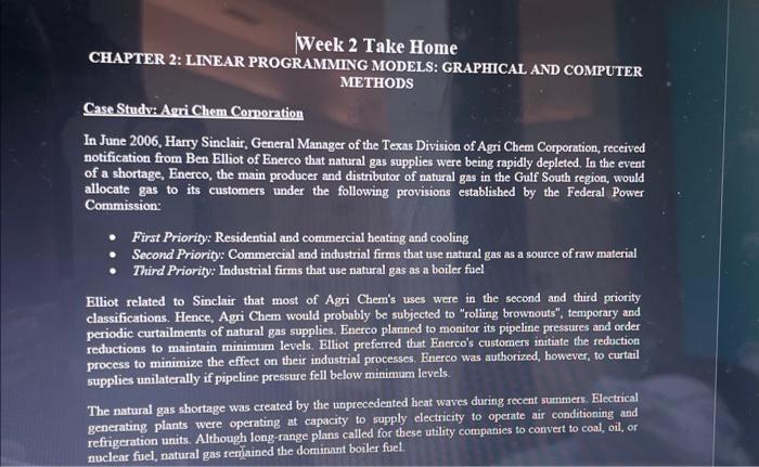 Solved Week 2 Take Home CHAPTER 2: LINEAR PROGRAMMING | Chegg.com