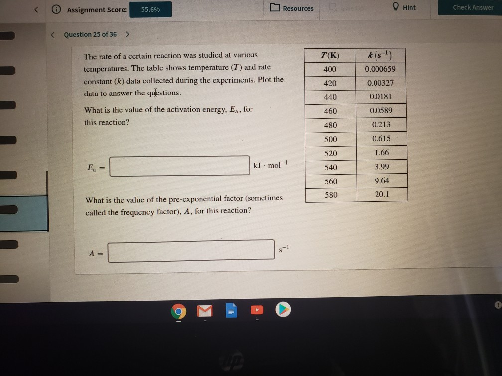 Solved Assignment Score: 55.6% Resources Hint Check Answer