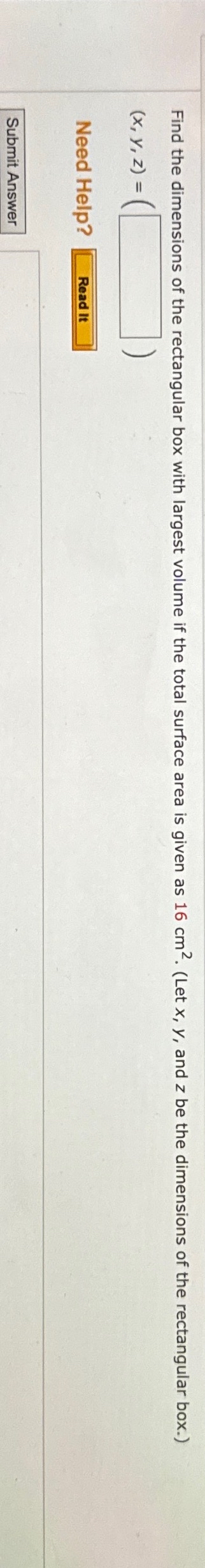 Solved Find the dimensions of the rectangular box with | Chegg.com