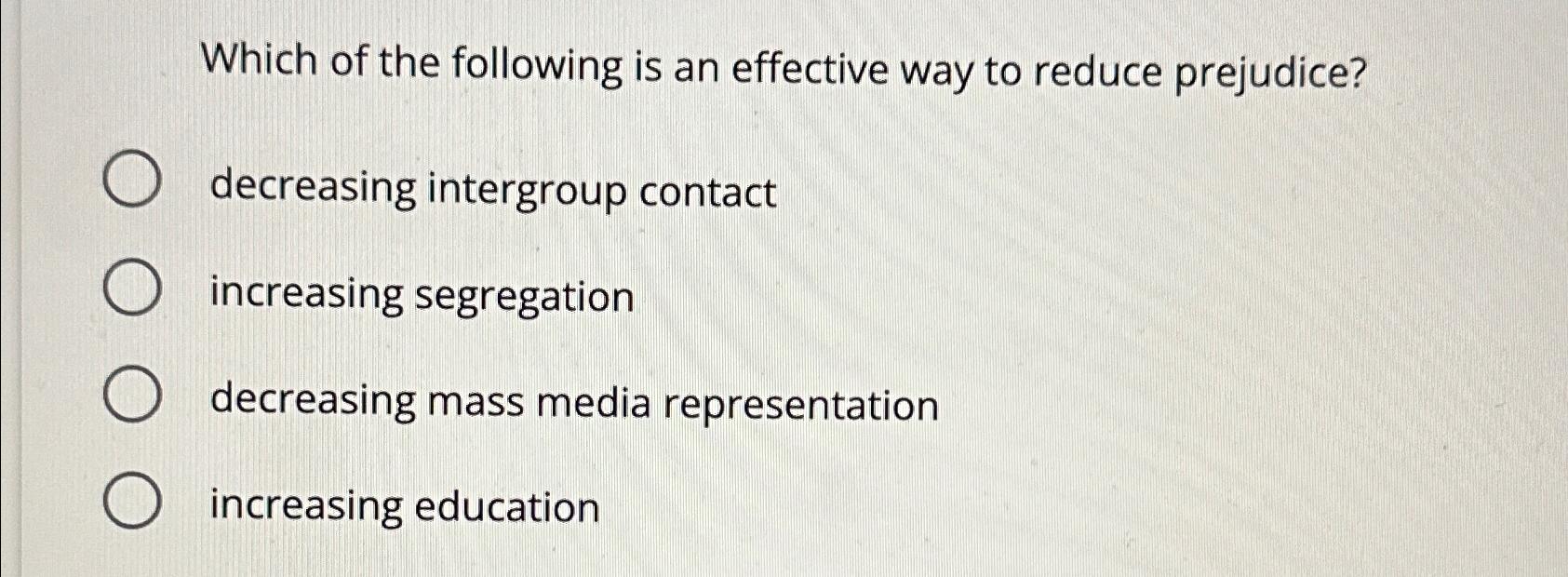 Solved Which of the following is an effective way to reduce | Chegg.com