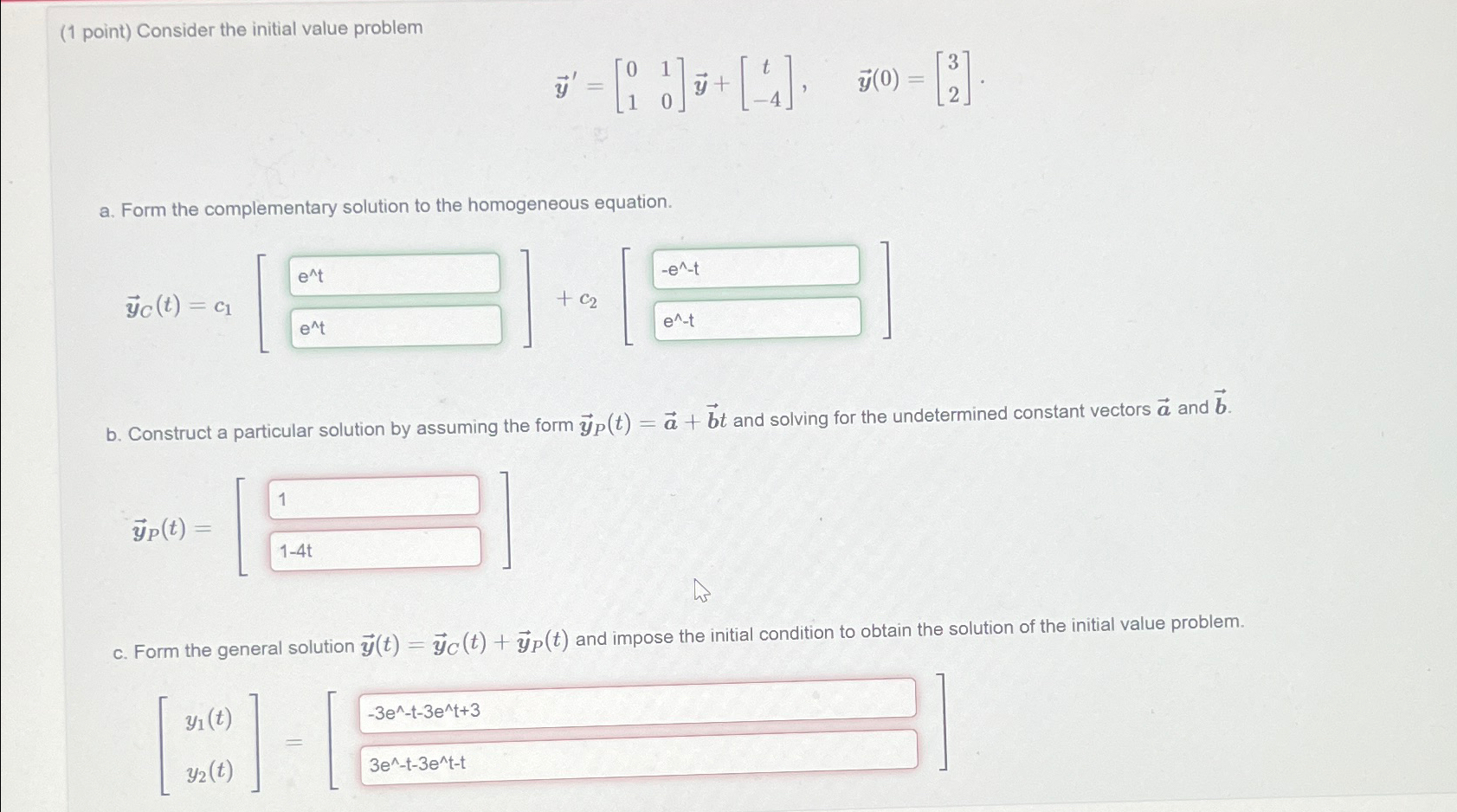 Solved (1 point) Consider the initial value | Chegg.com Solved (1 point) Consider the initial value | Chegg.com