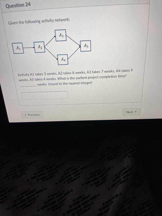 Solved Question 23 Given the following activity network: A2 | Chegg.com