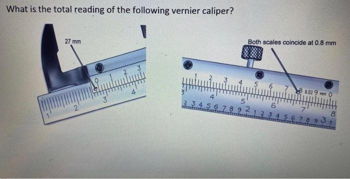 Solved What is the total reading of the following vernier | Chegg.com