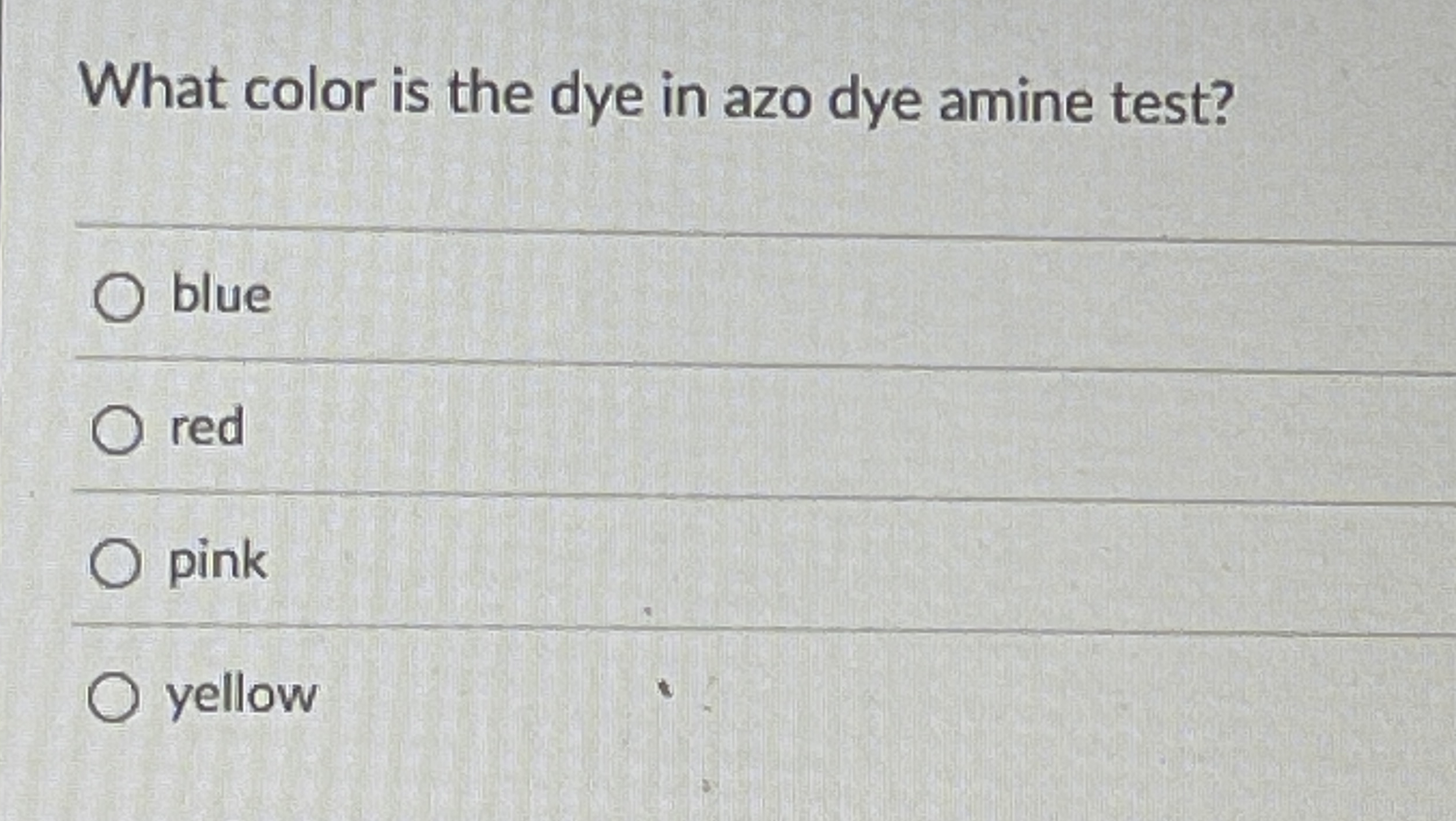 Solved What color is the dye in azo dye amine | Chegg.com