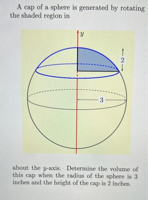 Solved volume =9πcu. ins volume =10πcu. ins volume =331πcu. | Chegg.com