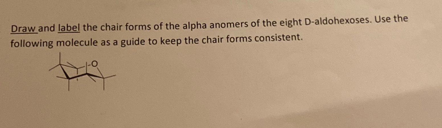 Solved Draw and label the chair forms of the alpha anomers | Chegg.com