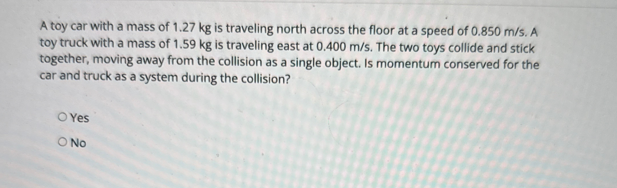 Solved A toy car with a mass of 1.27kg ﻿is traveling north | Chegg.com