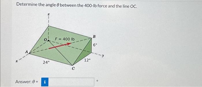 Solved Determine the angle between the 400-lb force and the | Chegg.com