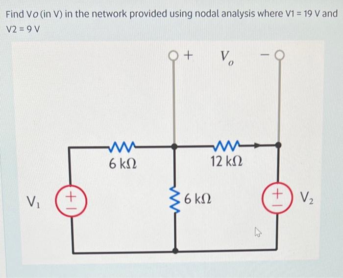 Solved Find Vo (in V) in the network provided using nodal | Chegg.com
