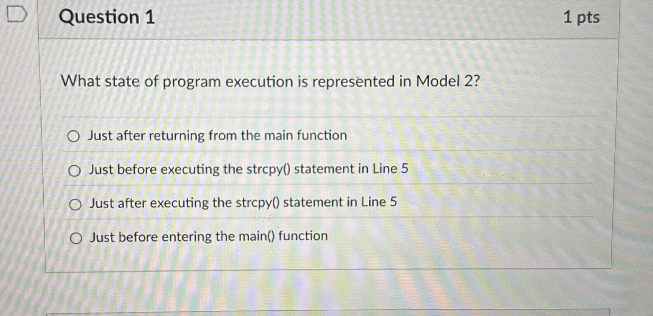 Solved Question 1What state of program execution is | Chegg.com
