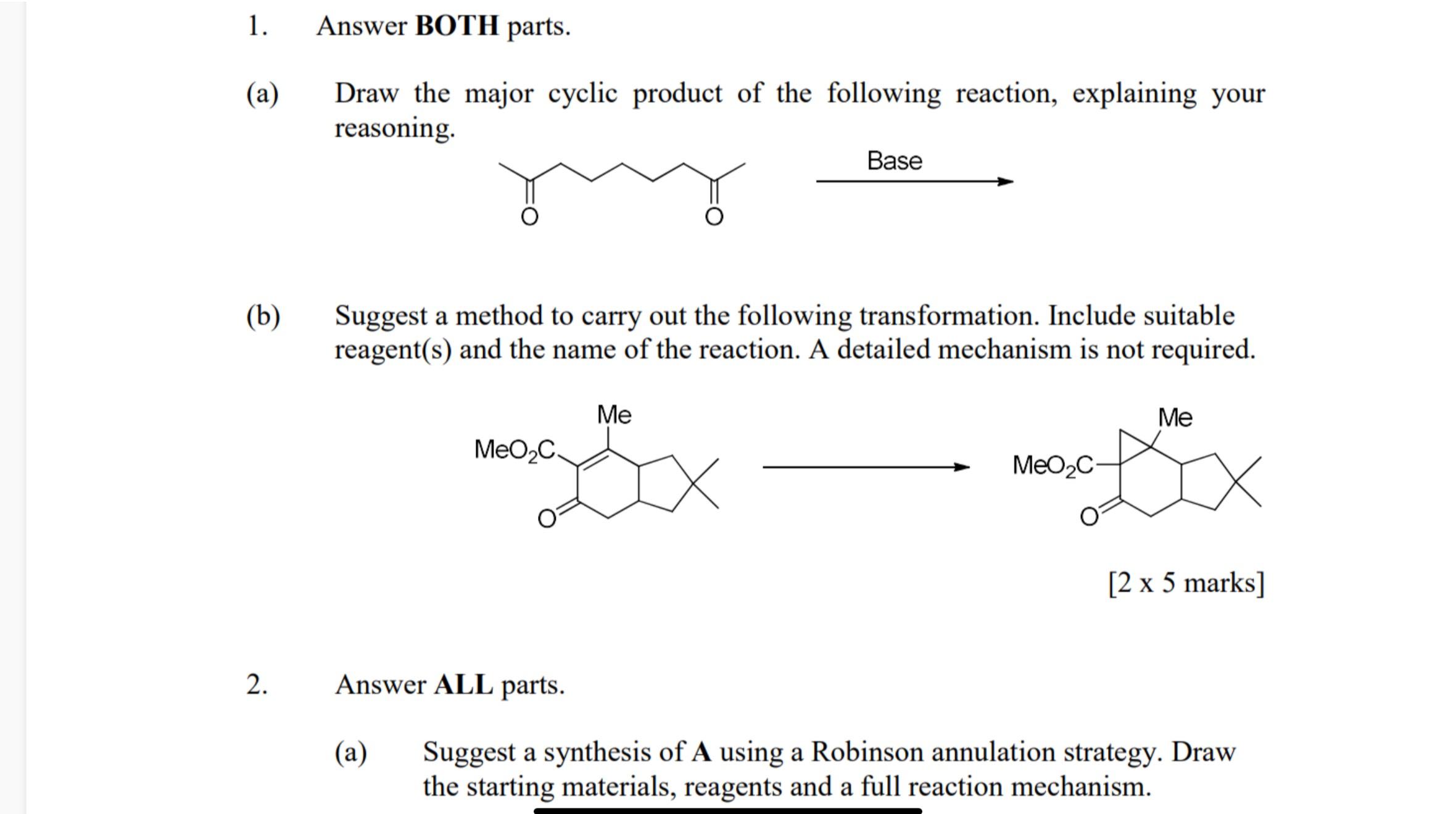 Answer BOTH parts.(a) ﻿Draw the major cyclic product | Chegg.com
