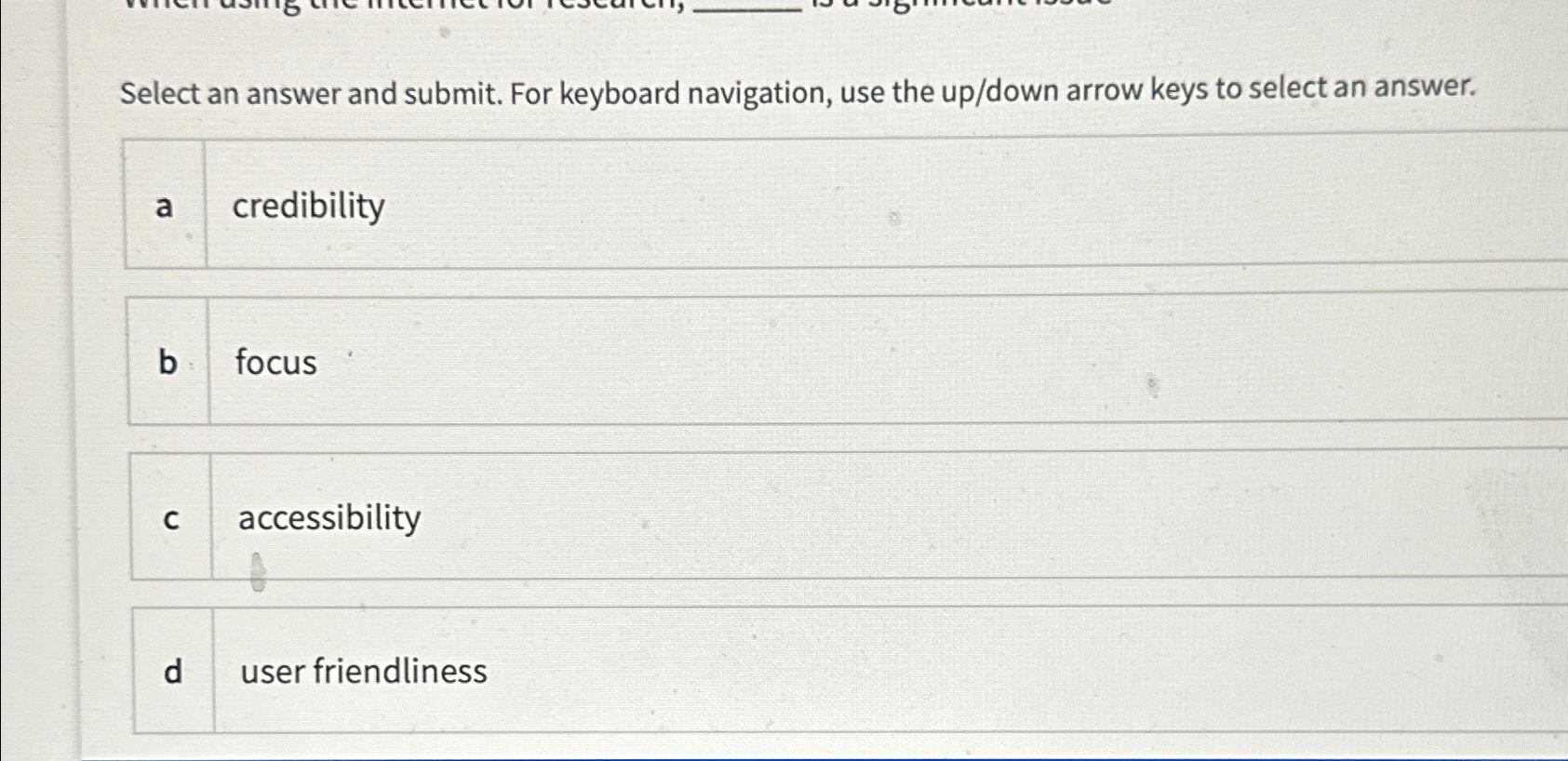 Solved Select an answer and submit. For keyboard navigation, | Chegg.com
