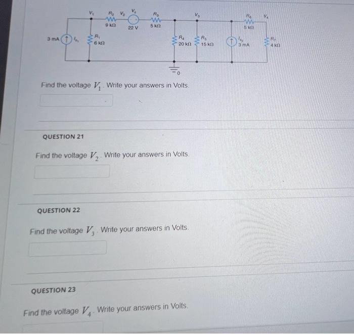 Solved Find the voltage V1. Write your answers in Volts. | Chegg.com