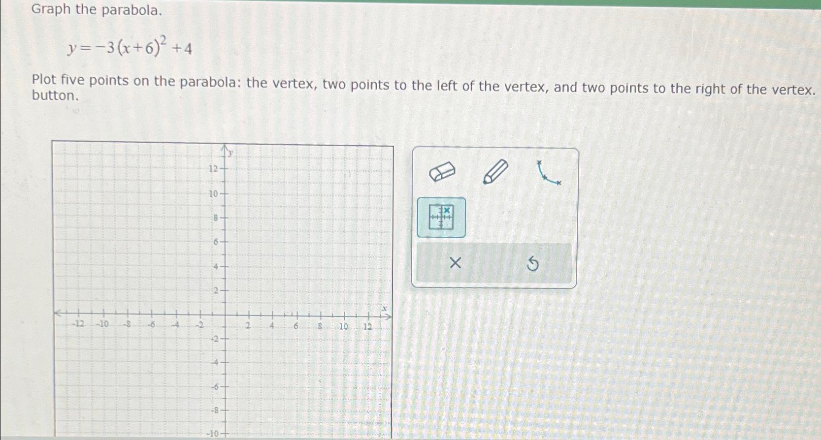 Solved Graph The Parabolay 3x624plot Five Points On 