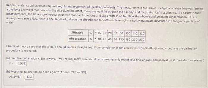 Solved Keeping water supplies clean requires regular | Chegg.com