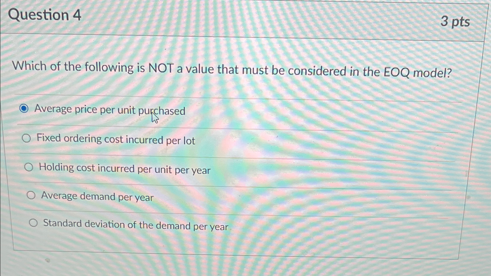 Solved Question 43 ﻿ptsWhich of the following is NOT a value | Chegg.com