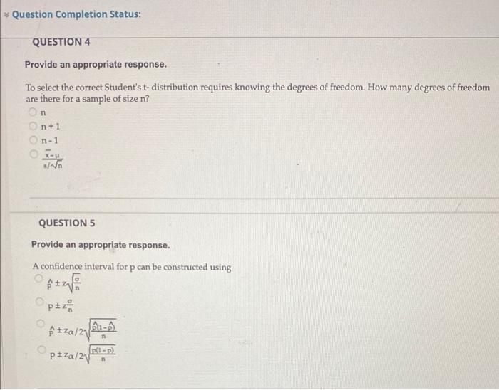 Solved * Question Completion Status: QUESTION 4 Provide an | Chegg.com