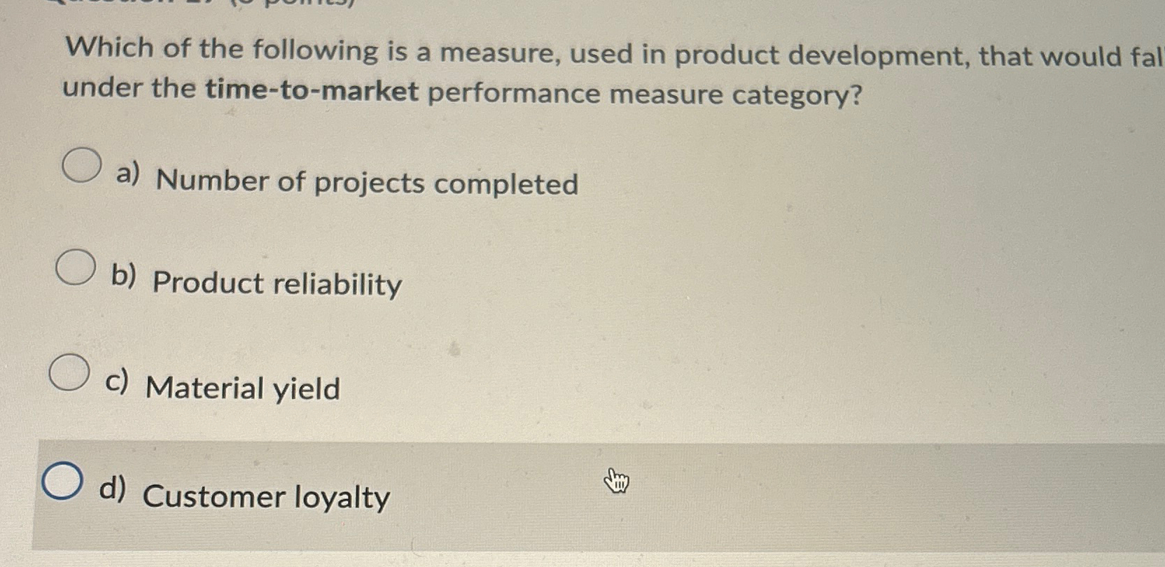 Solved Which of the following is a measure, used in product | Chegg.com