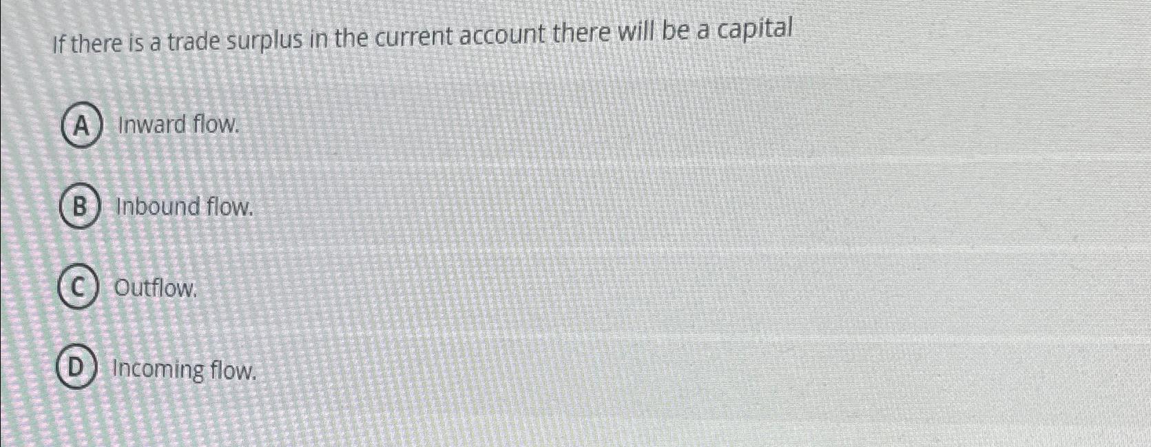Solved If there is a trade surplus in the current account | Chegg.com