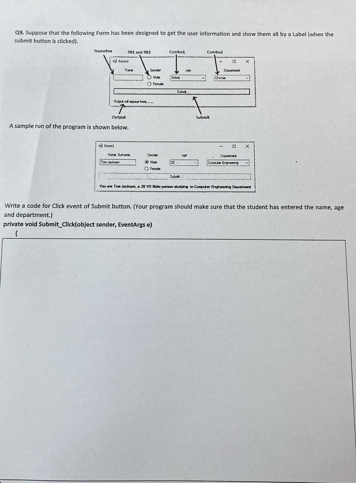 Solved Q9. ﻿Suppose that the following Form has been | Chegg.com