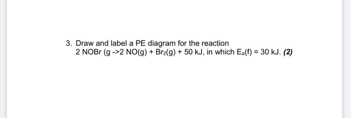 Solved Draw and label a PE diagram for the reaction , ﻿in | Chegg.com