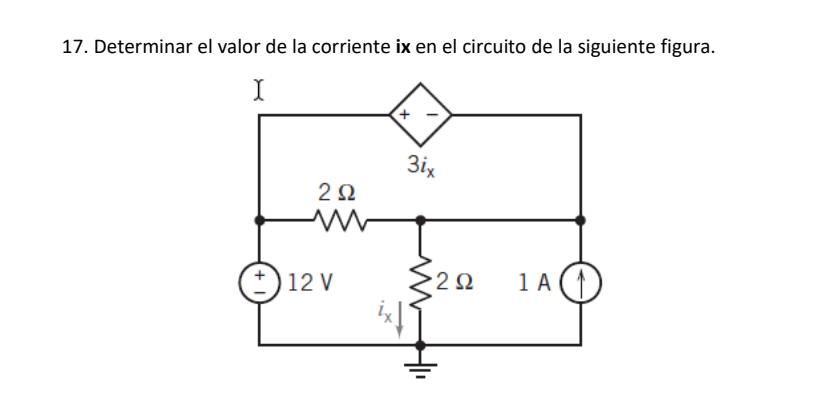Solved Determinar el valor de la corriente ix en el circuito | Chegg.com