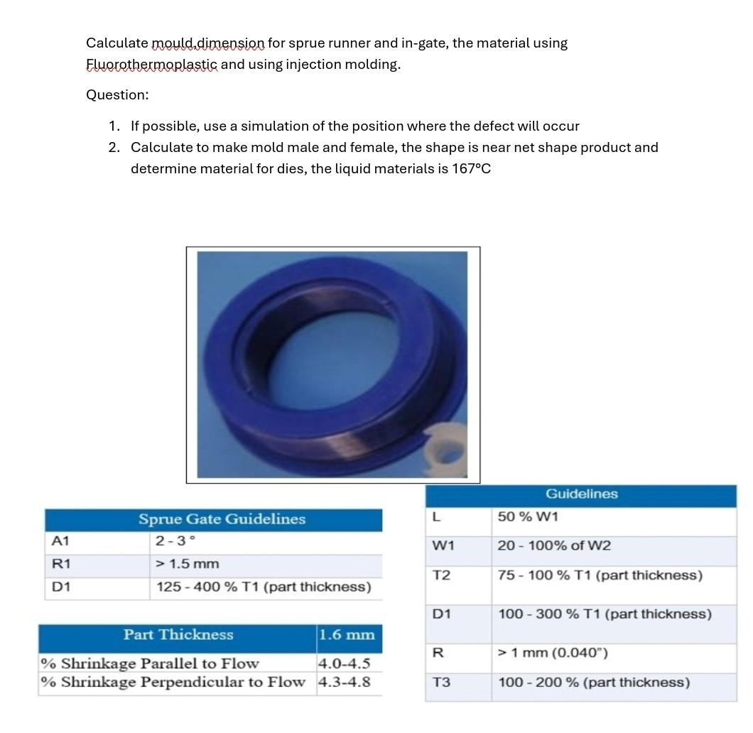 Solved Calculate mould, dimension for sprue runner and | Chegg.com