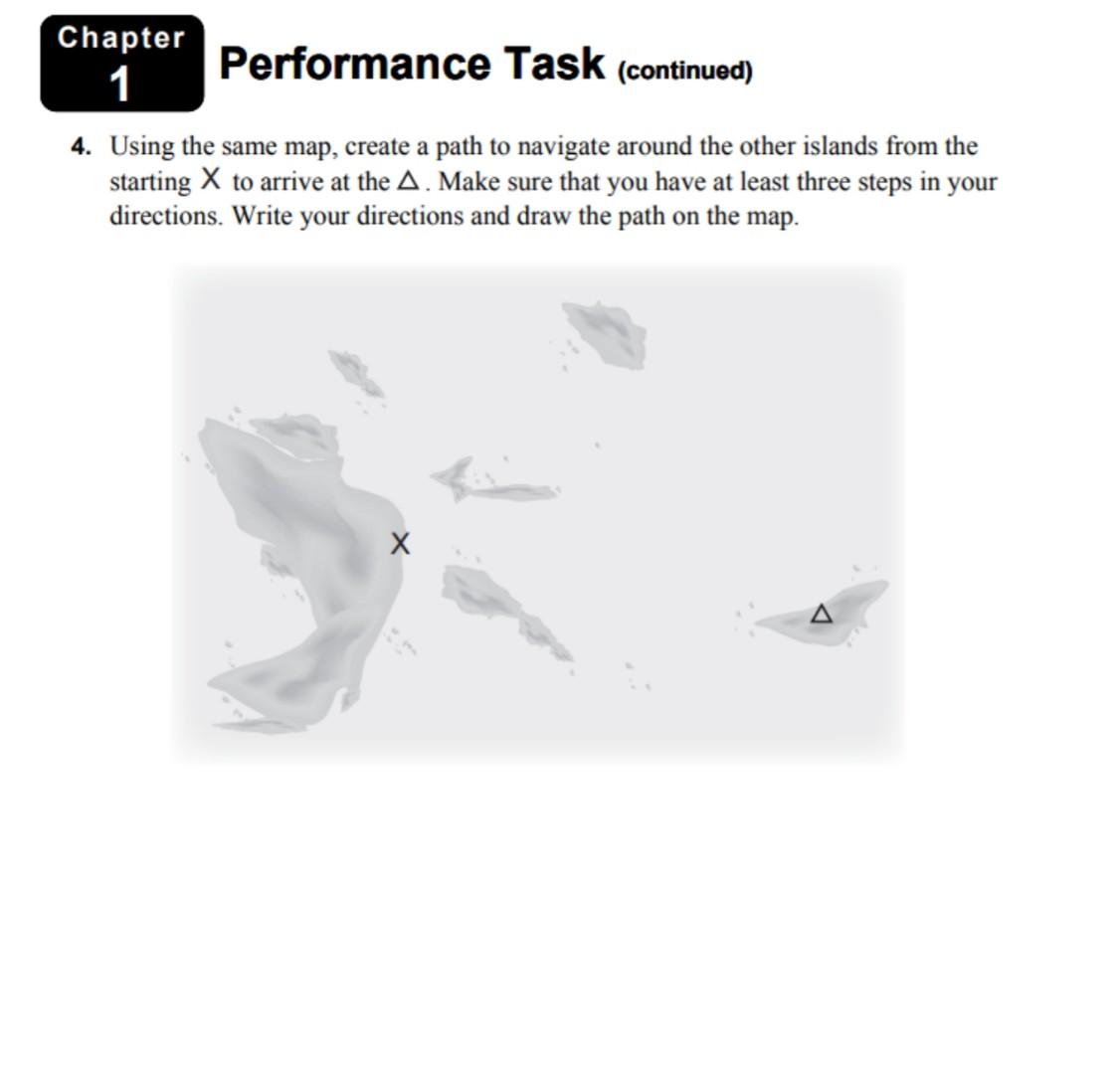 Solved Performance Task (continued) 4. Using the same map, | Chegg.com