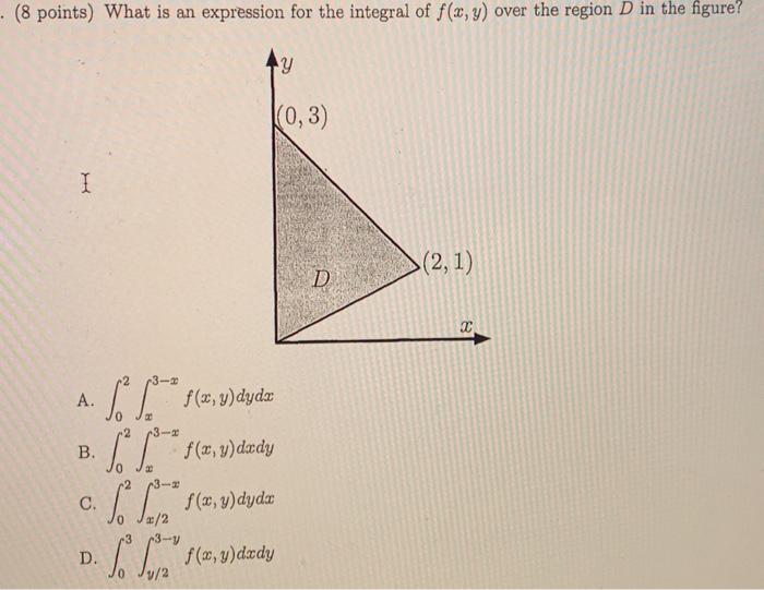 Solved (8 points) What is an expression for the integral of | Chegg.com