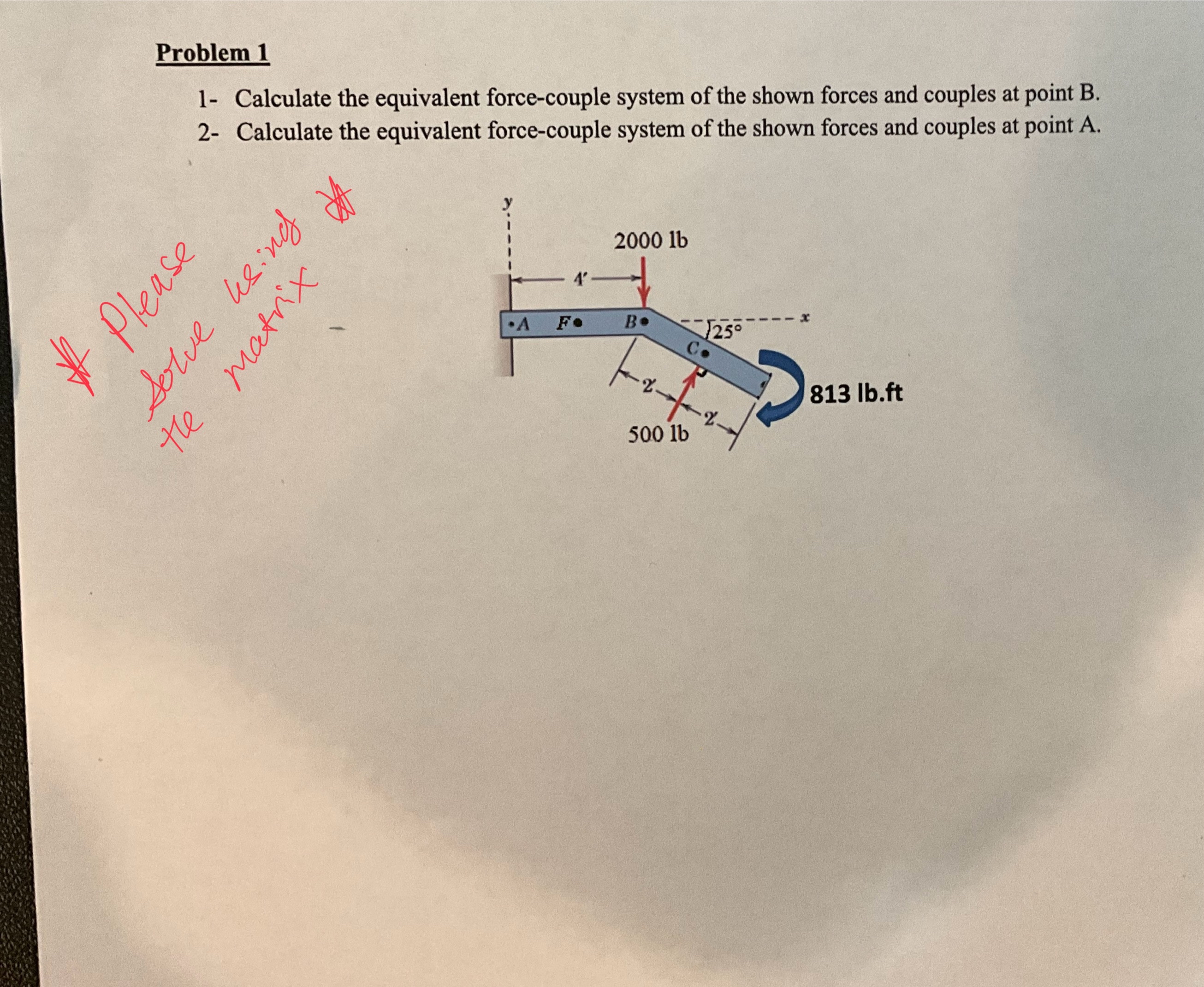 Solved Problem 11- ﻿Calculate the equivalent force-couple | Chegg.com