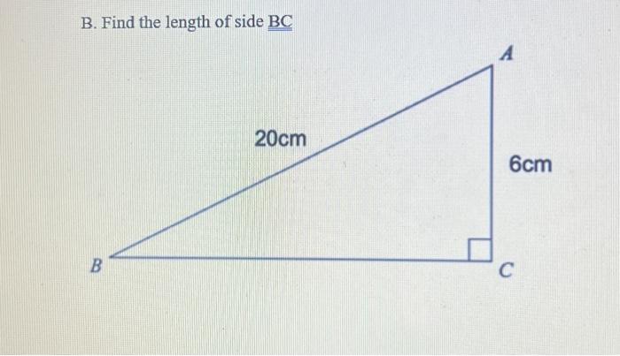 Solved B. Find the length of side BC | Chegg.com