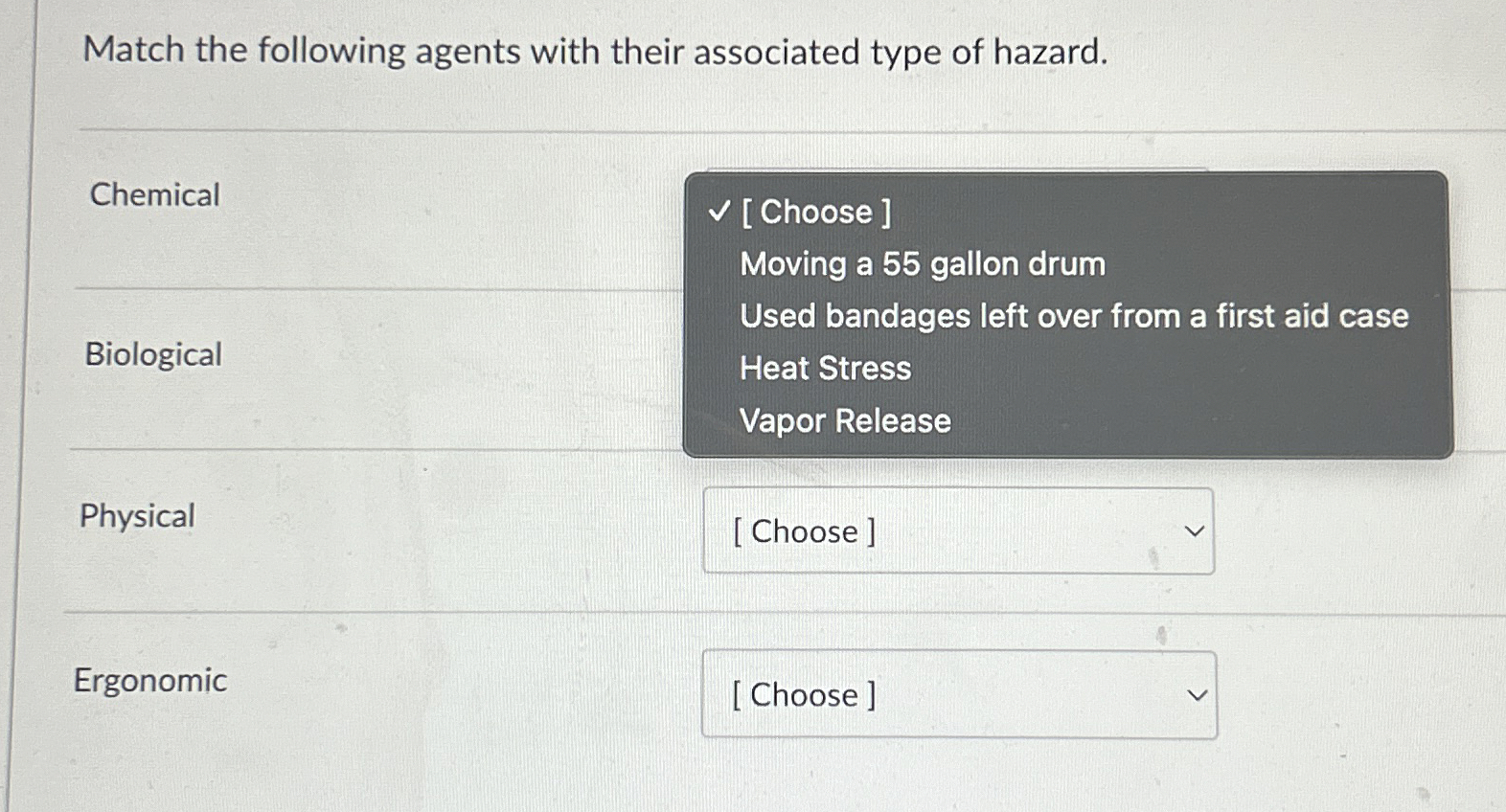 Solved Match the following agents with their associated type | Chegg.com