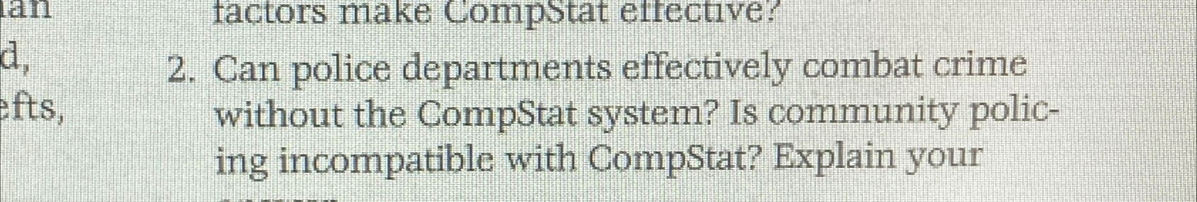 Solved Can police departments effectively combat crime | Chegg.com