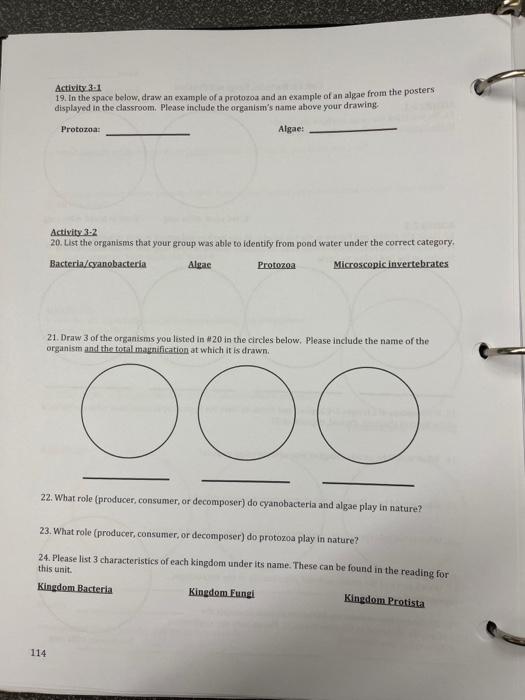 Activity 3−1 19. In the space below, draw an example | Chegg.com
