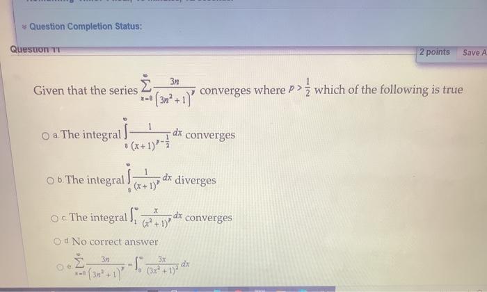 Solved Question Completion Status: Quesuon 11 2 points Save | Chegg.com Solved Question Completion Status: Quesuon 11 2 points Save | Chegg.com