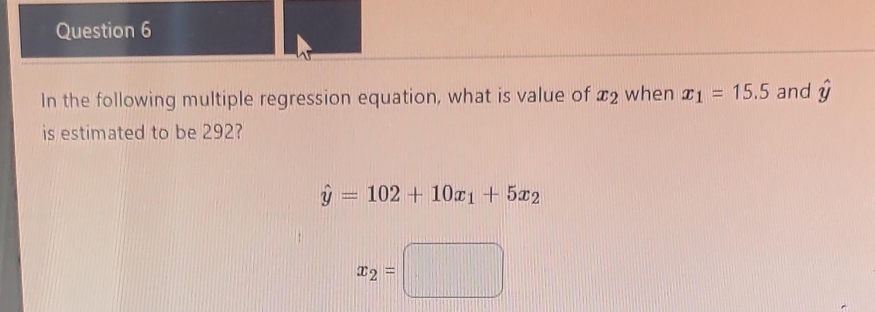 Solved In the following multiple regression equation, what | Chegg.com