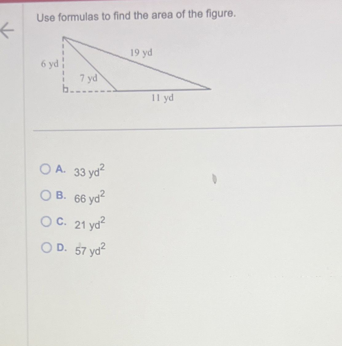 Solved Use formulas to find the area of the | Chegg.com