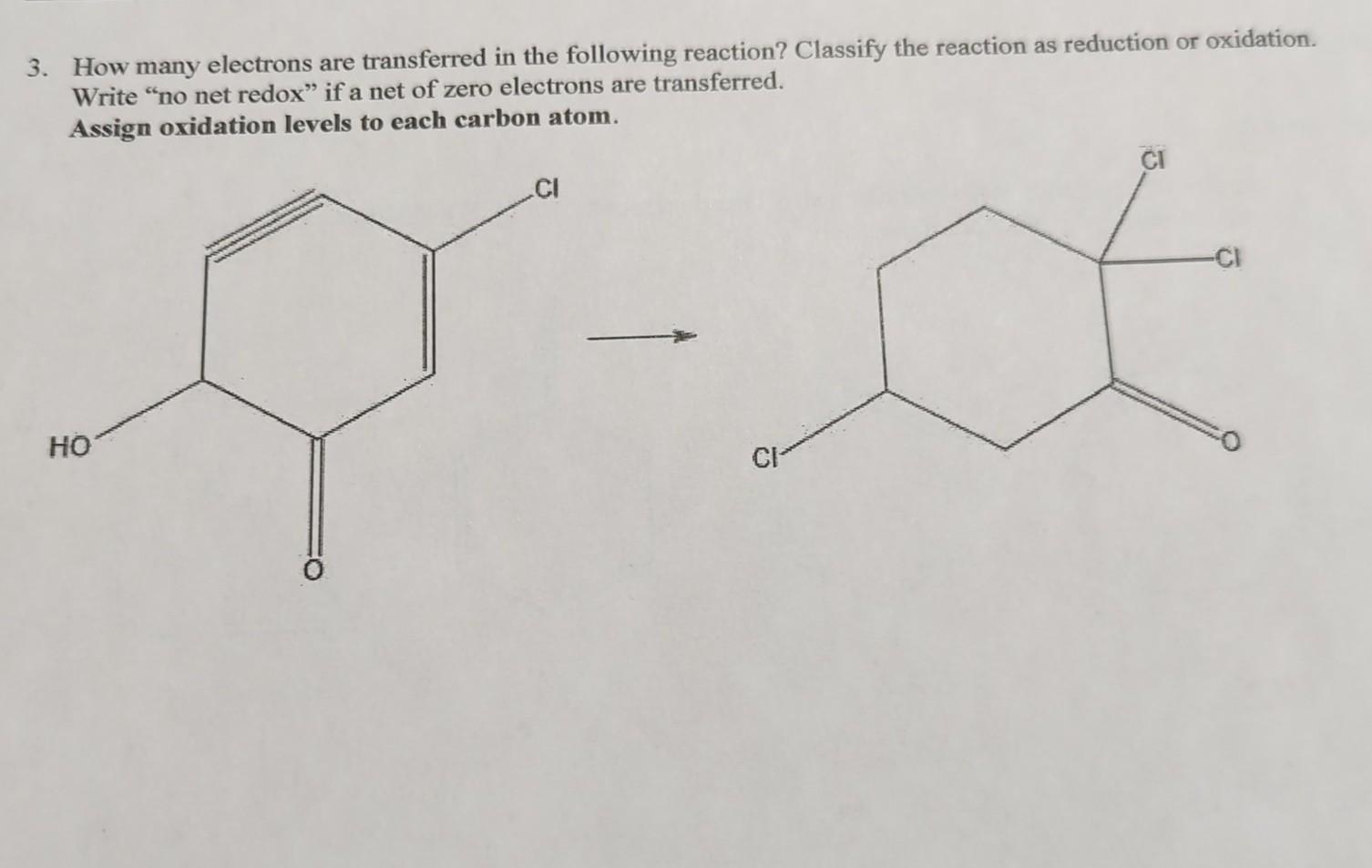 Solved How many electrons are transferred in the following | Chegg.com