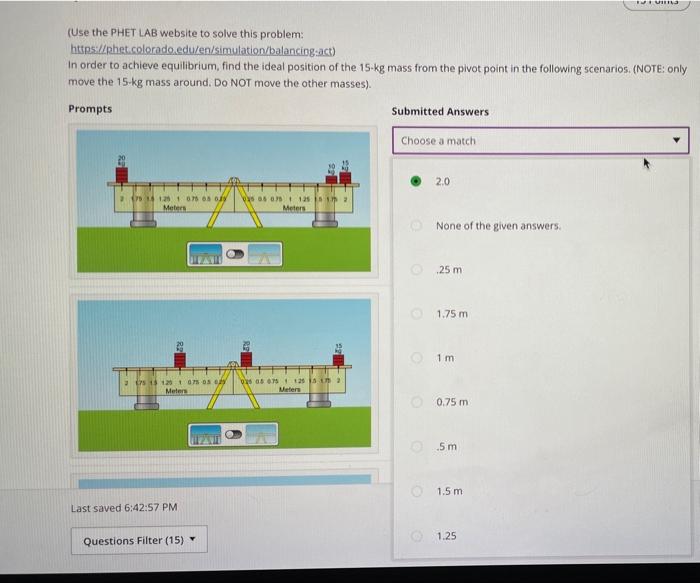 (Use the PHET LAB website to solve this problem: | Chegg.com